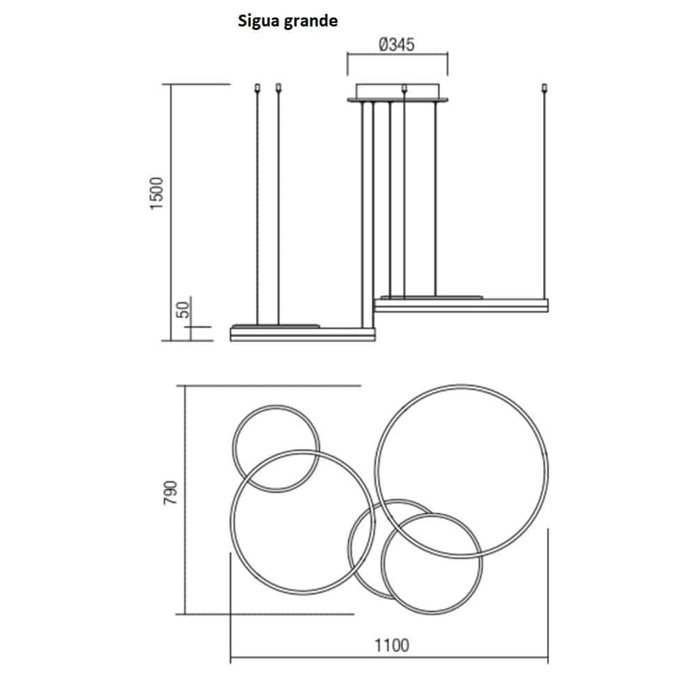 Sigua Sospensione LED RedoGroup lampada luce diffusa e riflessa ...