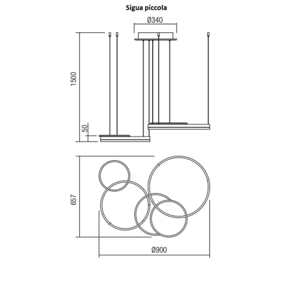 Sigua Sospensione LED RedoGroup lampada luce diffusa e riflessa ...