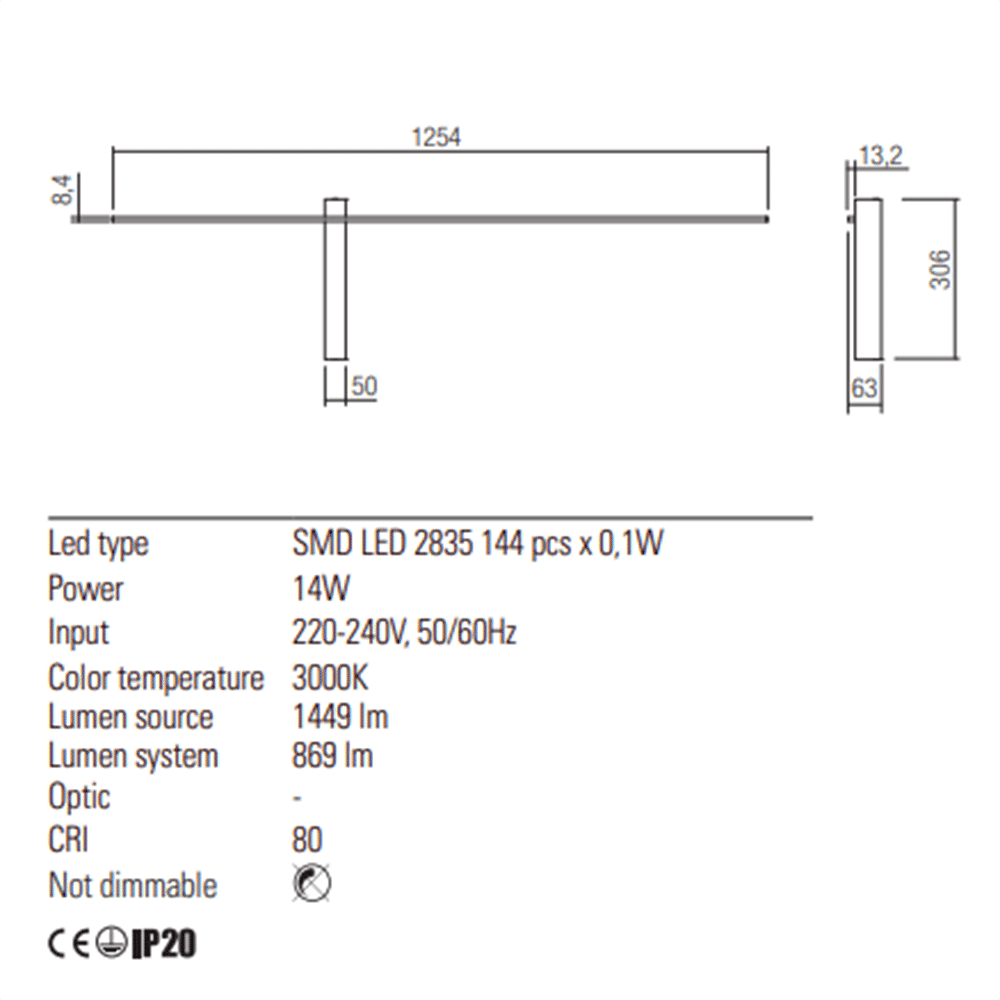 Tangent Parete Redo Group lampada con LED integrato | Prisma Light